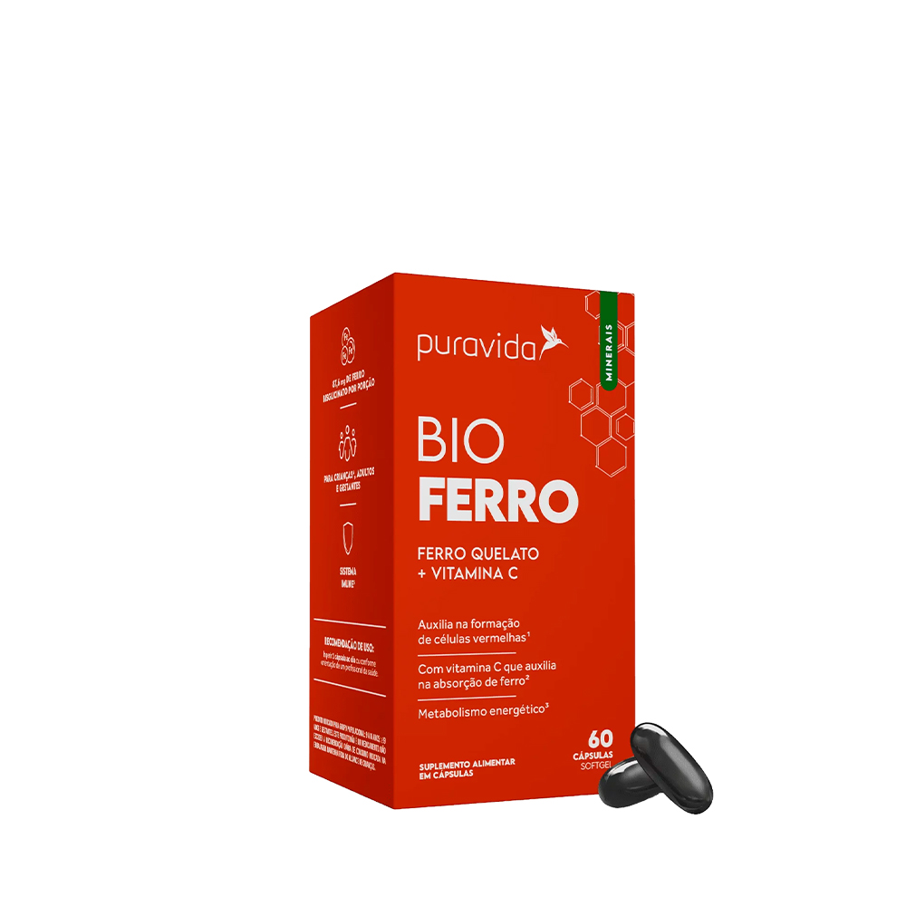 Comprar Bio Ferro Puravida 60 Cápsulas - a partir de R$36,06 - Total Health Nutrition