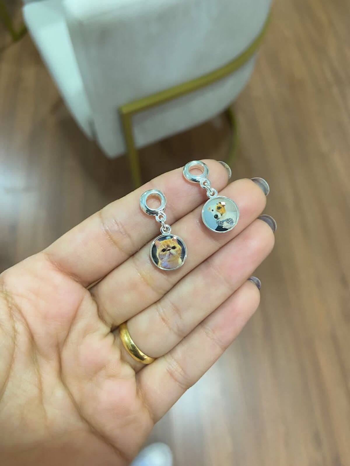 PINGENTE BERLOQUE REDONDO PERSONALIZADO COM 2 FOTOS - a partir de R$163,93