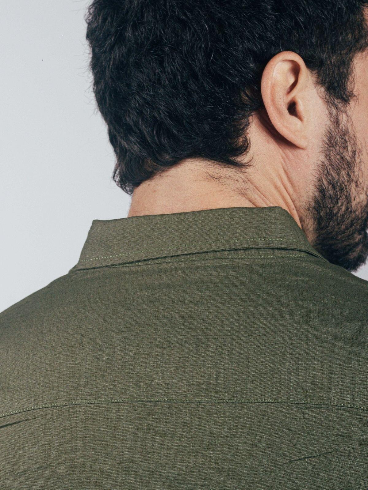 Comprar Camisa Manga Curta Linho Cambraia Army - Fella Clothing