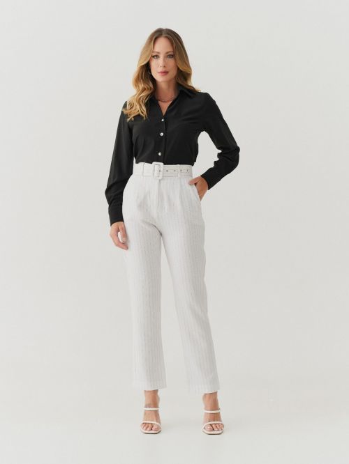 Comprar Calça Alfaiataria com Cinto Forrado Risca de Giz Brenda - Be ...