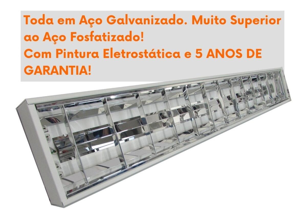 Comprar Kit 2 Luminárias Calha Comercial Sobrepor P/Lâmpada LED Tubular ...