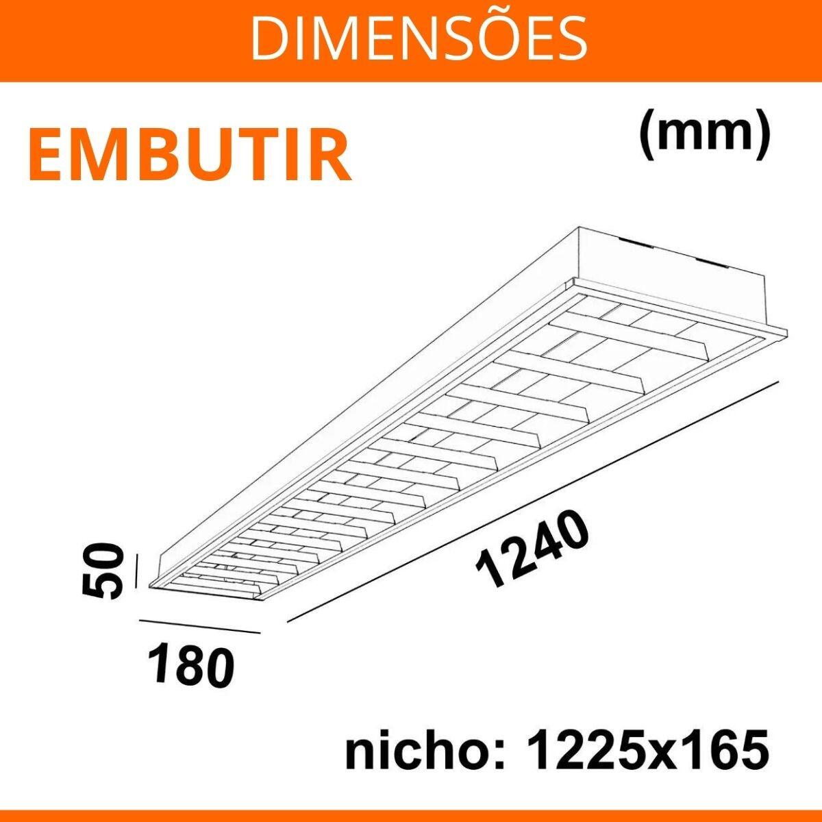 Comprar Kit 5 Luminária Lâmpada T8 Comercial Calha Embutir Tubo Led - a ...
