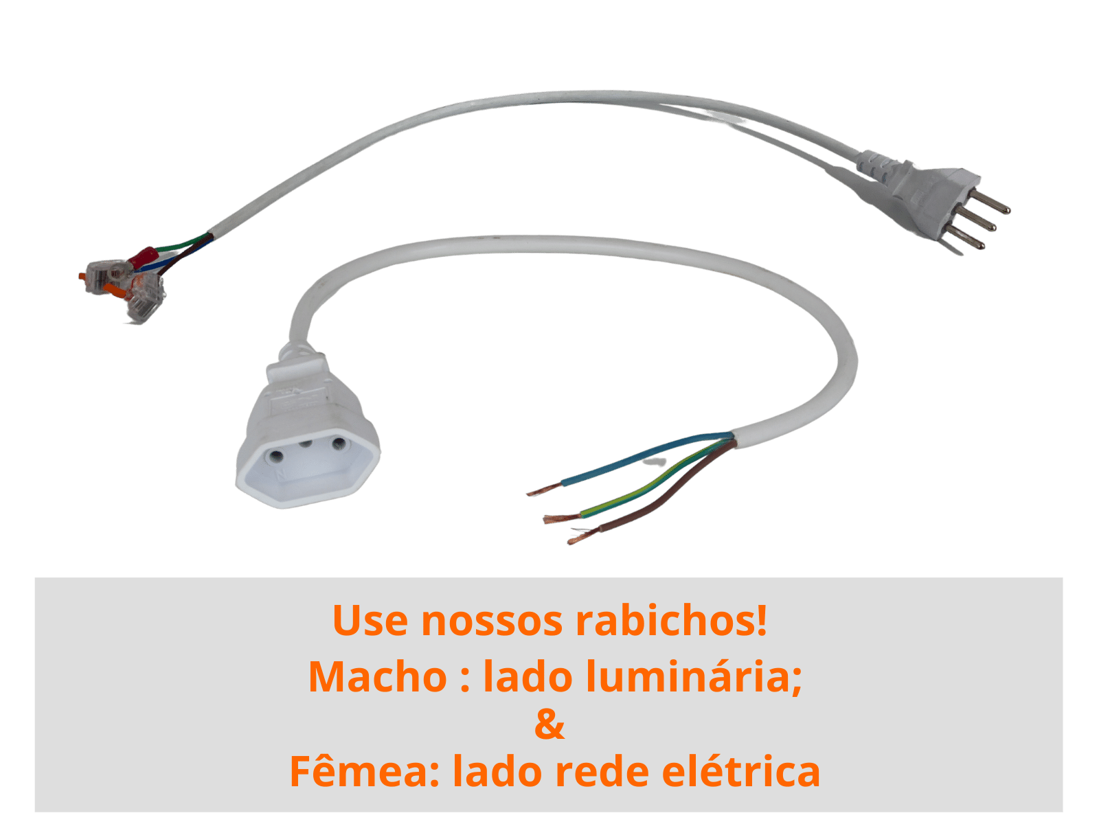 Rabicho macho para luminária comercial calha teto com aletas - a partir ...