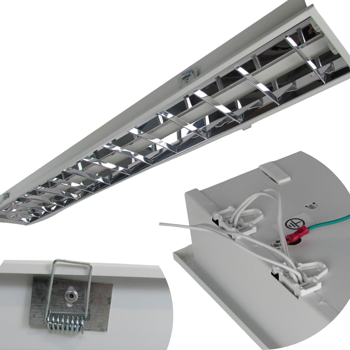 luminaria de embutir no teto comercial calha 120 cm lâmpada tuboled T8 ...