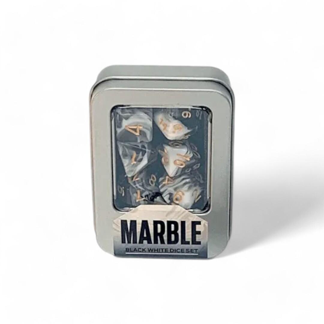 Comprar Kit de Dados: Marble - Black White - Toca das Miniaturas