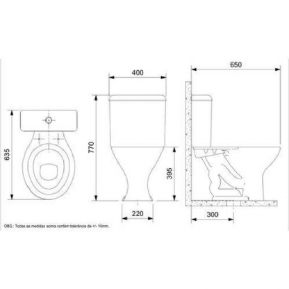 BACIA CAIXA ACOPLADA SAVEIRO BRANCA CELITE - Centrofer