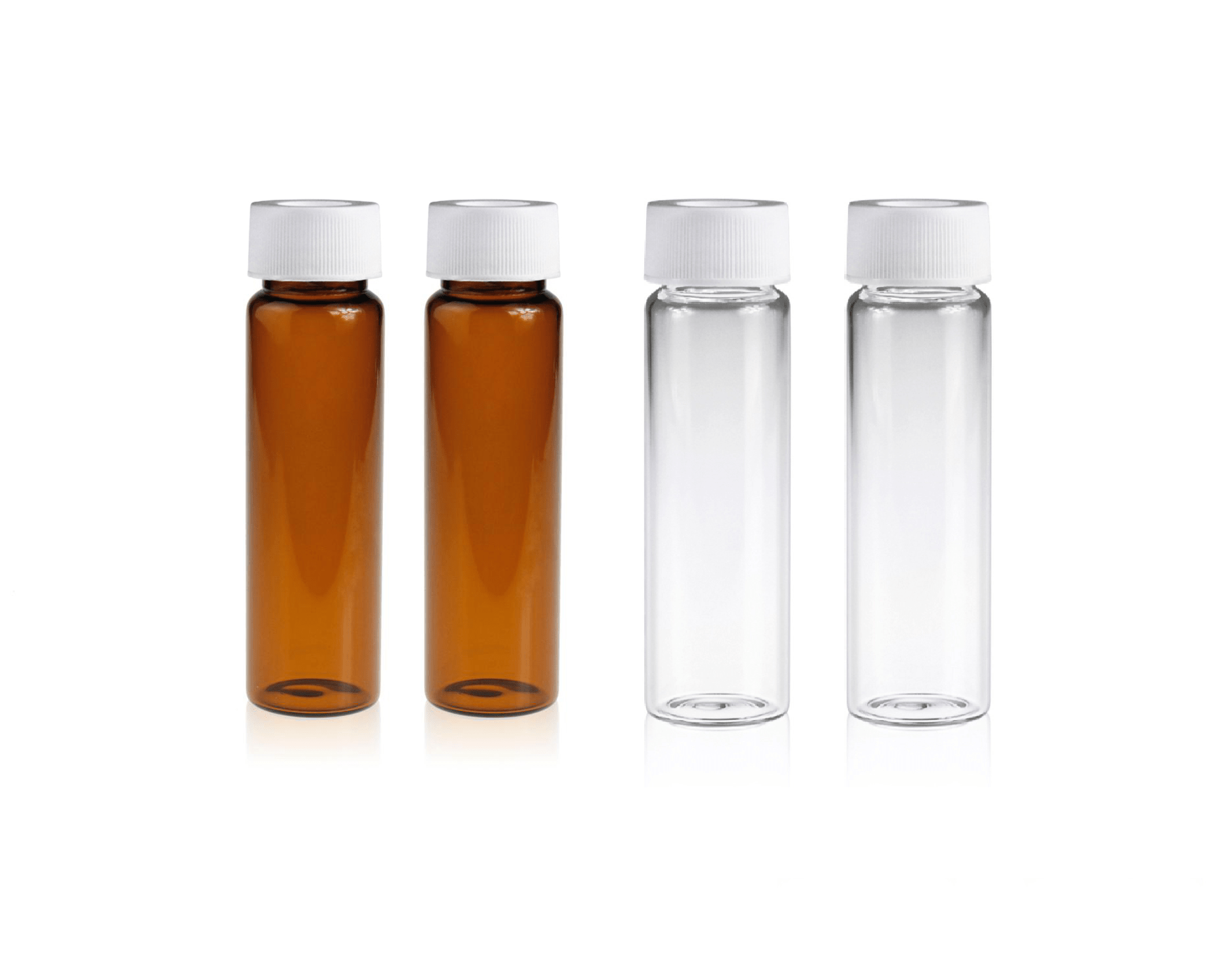KIT VIAL VOA/TOC INCOLOR ROSCA 24MM - 40ML + TAMPA PLASTICA COM SEPTO ...