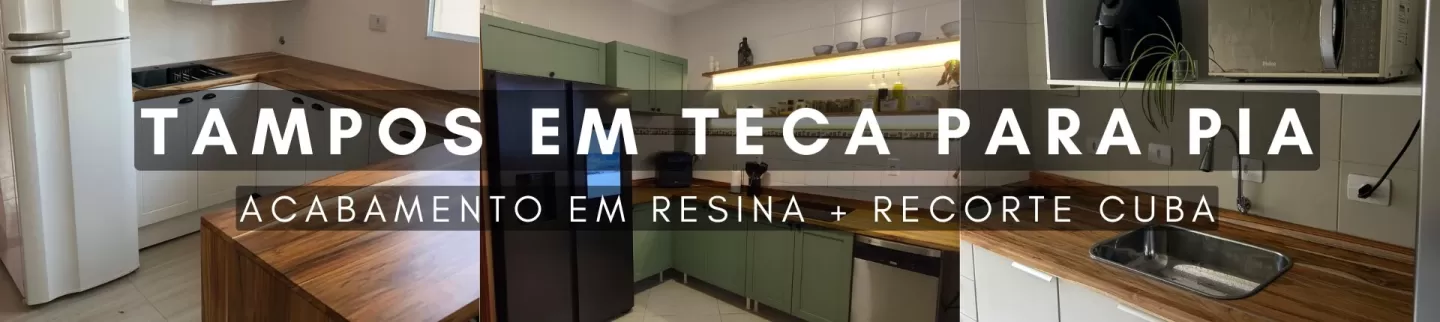 Posso utilizar Tampos de madeira Teca como bancada para pia da cozinha ...