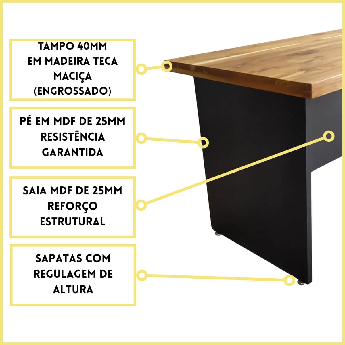 Comprar Mesa Madeira 4cm Teca Escritório Escrivaninha Setup - Completa - de R$1.323,35 a R$2.303 ...