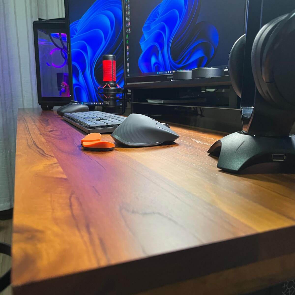 Comprar Mesa Madeira 4cm Teca Escritório Escrivaninha Setup - Completa - de R$1.323,35 a R$2.303 ...