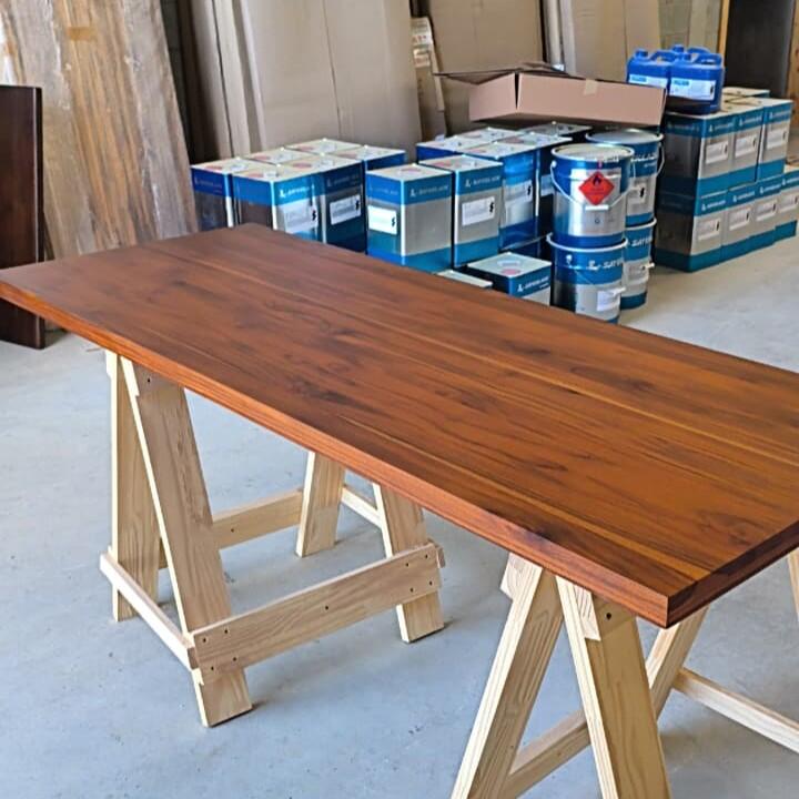Comprar OUTLET- Tampo Teca Maciça 4cm 180x70cm - Verniz Mel - a partir ...