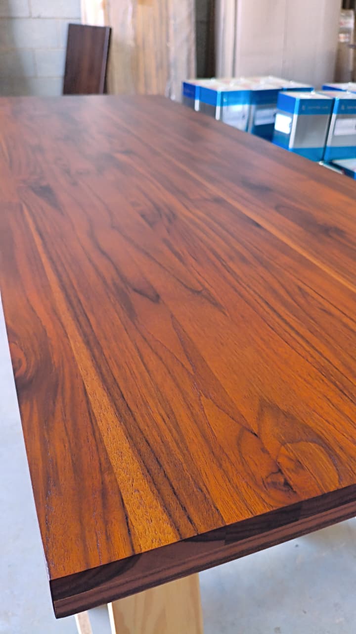 Comprar OUTLET- Tampo Teca Maciça 4cm 180x70cm - Verniz Mel - a partir ...