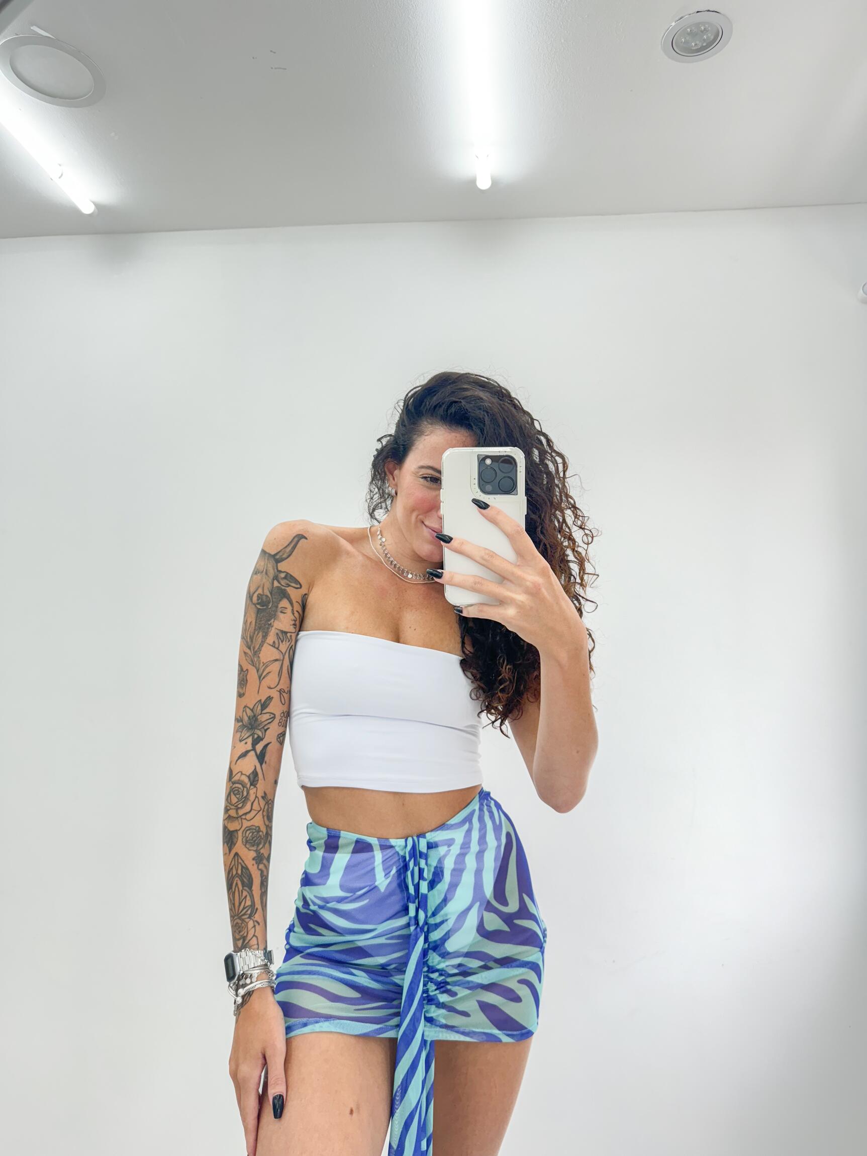 Comprar saia mel tulê | zebra azul - Chad'lú Store