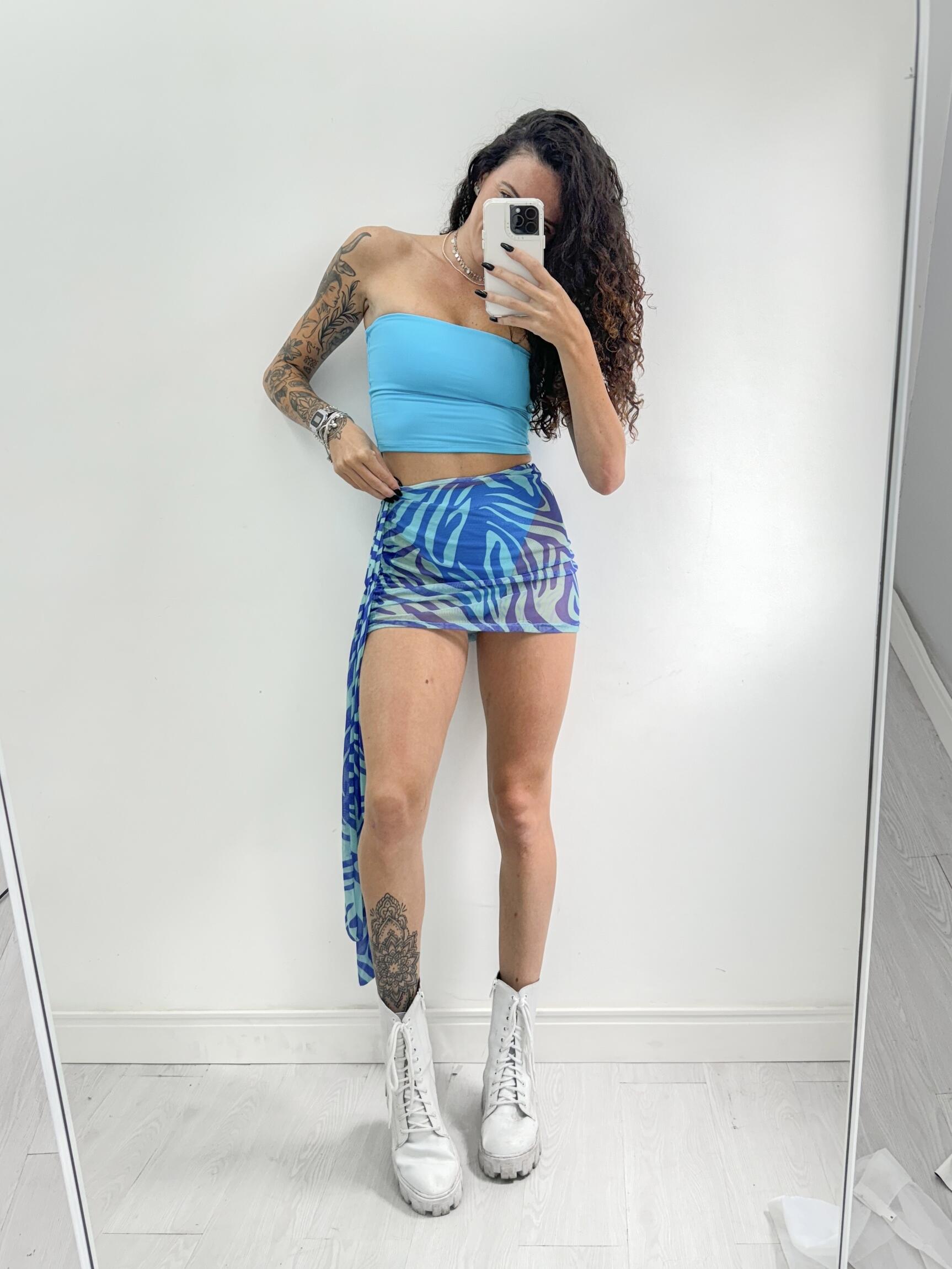 Comprar saia mel tulê | zebra azul - Chad'lú Store