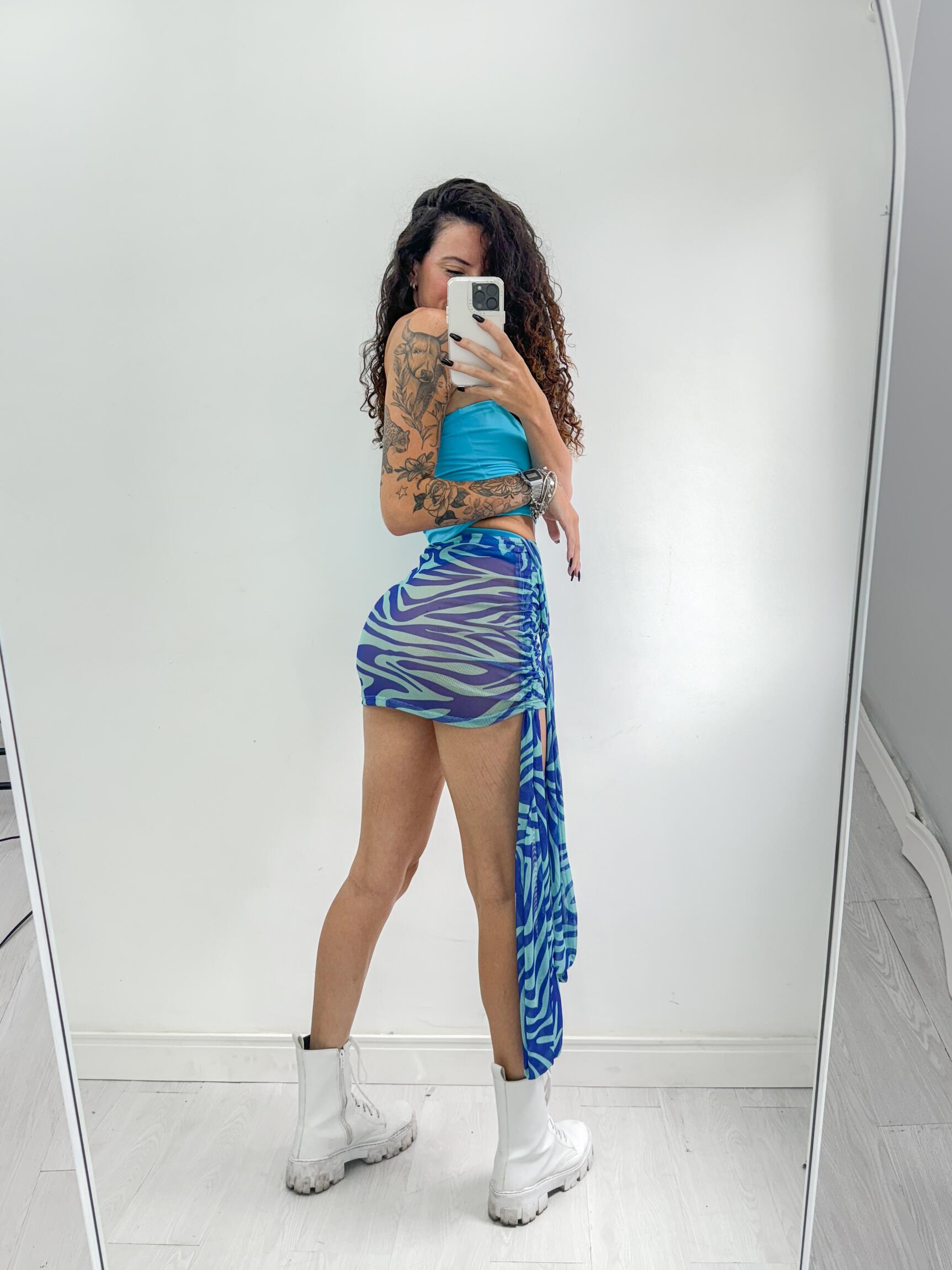 Comprar saia mel tulê | zebra azul - Chad'lú Store