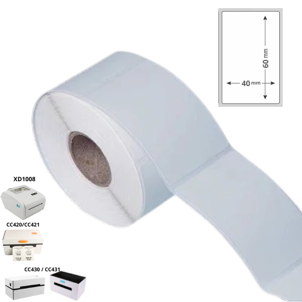 Comprar 1 ROLO DE ETIQUETA TÉRMICA PARA IMPRESSORA CC420 | CC421 ...