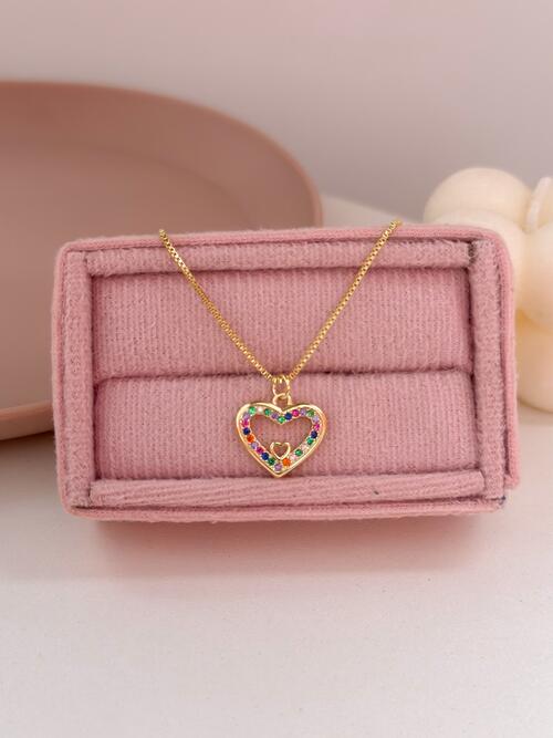 Comprar COLAR CORAÇÃO COLOR + MINI CORAÇÃO LISO DOURADO - a partir de R ...