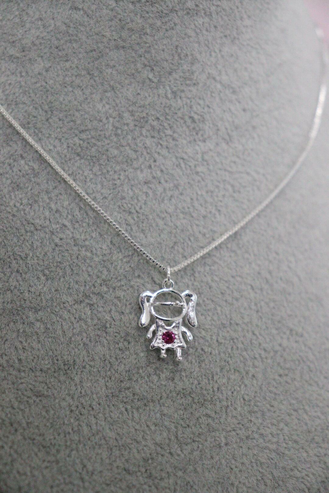 Comprar COLAR MENINA 1 ZIRCONIA ROSA AO MEIO - a partir de R$32,35 ...