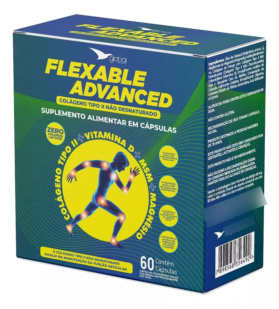 Comprar Flex Able ADVANCED tipo II 60 cáps. Global - R$54,95 - Saara ...