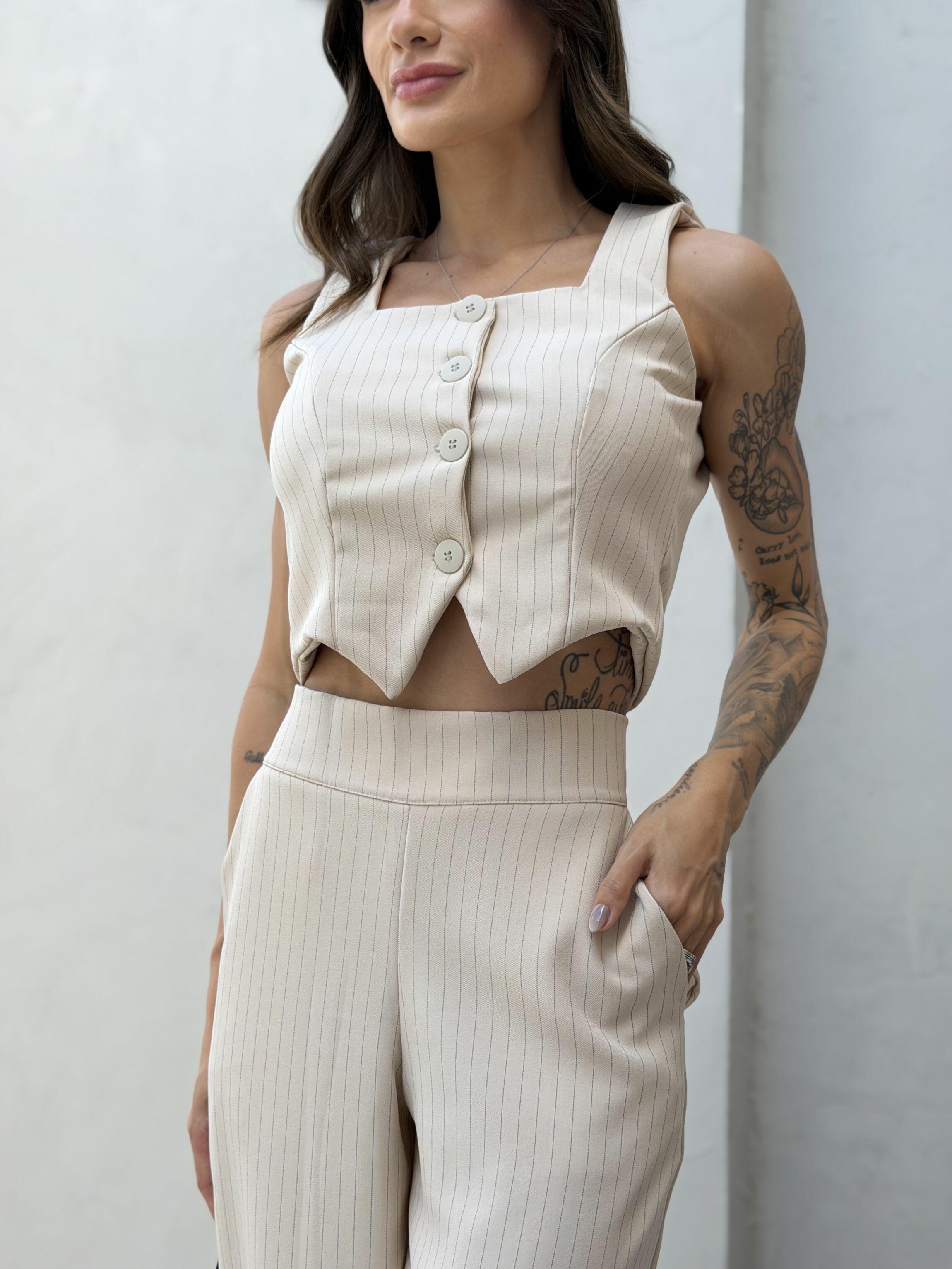 Comprar Conjunto Isabel Risca de Giz Bege