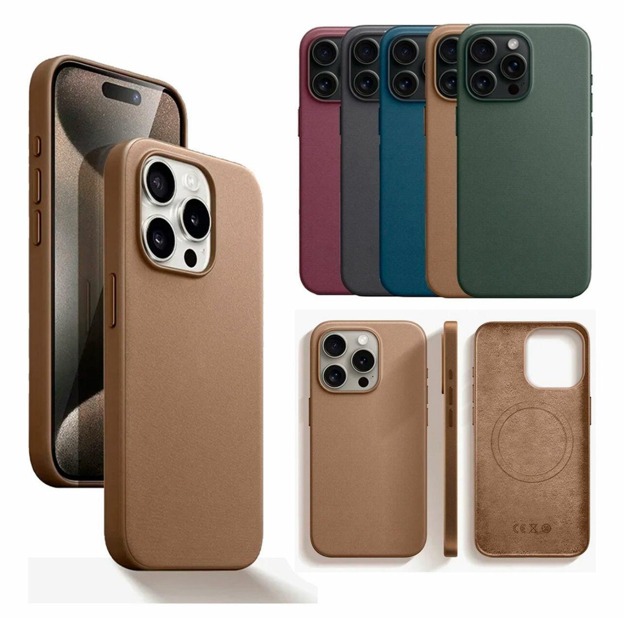 Capa Para Celular Leather Com MagSafe Linha iPhone 16