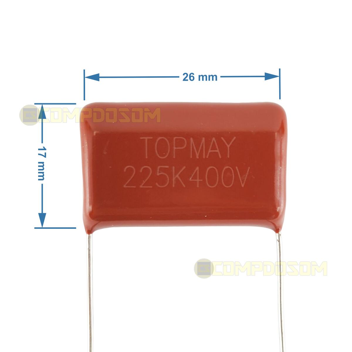 Comprar capacitor poliester 2u2 400v 2m2 2,2/400v topmay original - a ...