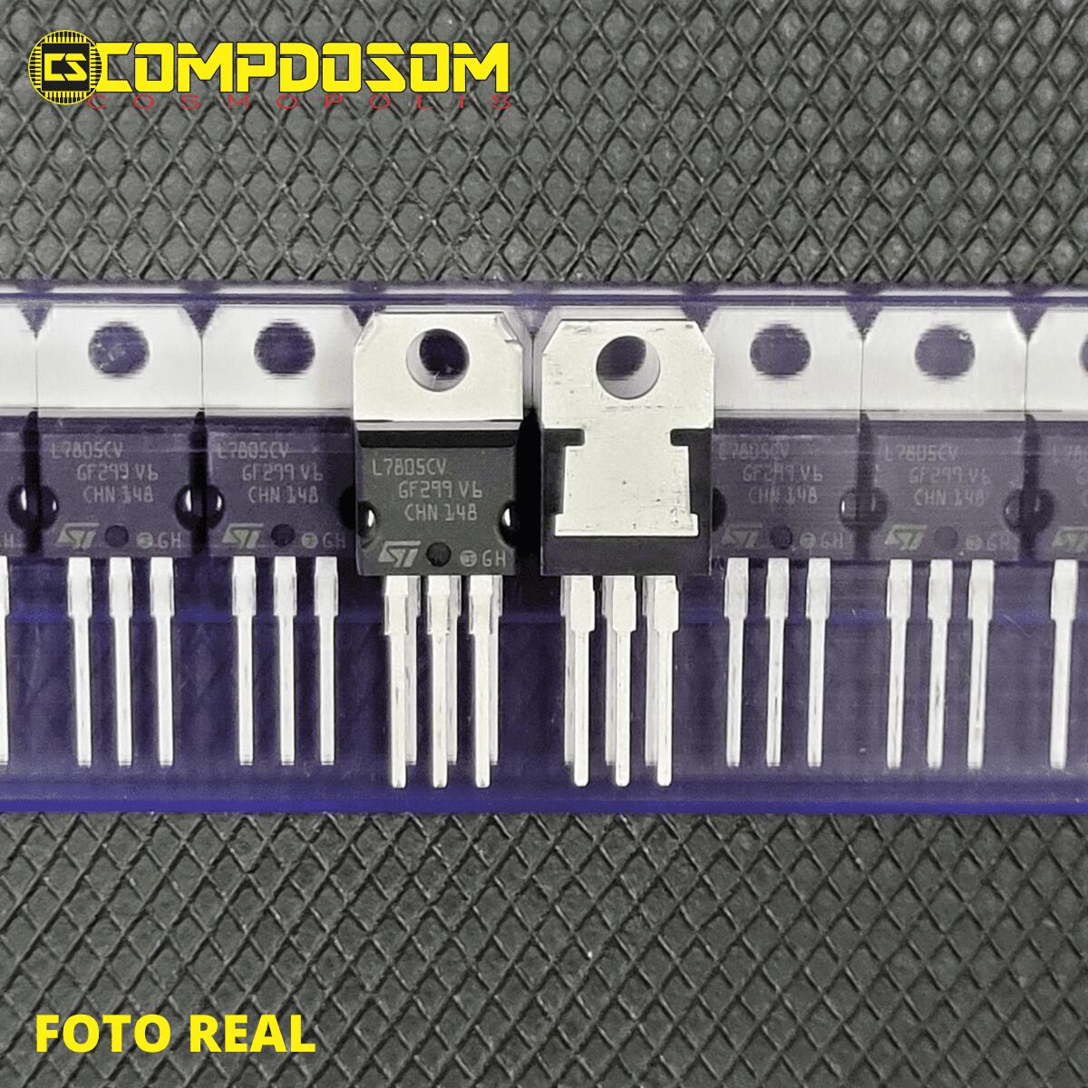 Comprar REGULADOR LM7805 L7805CV L7805 7805 PTH ORIGINAL - a partir de R$2,79 - COMPDOSOM