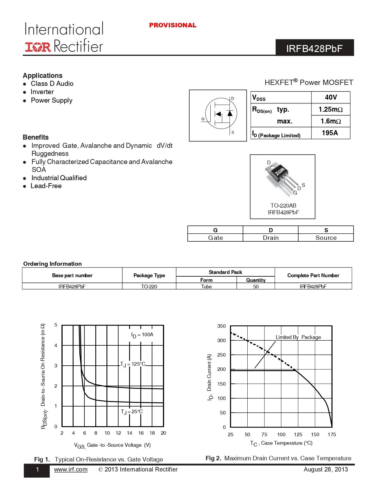 Comprar IRFB428 IRFB 428 FONTE STETSOM TARAMPS SD OUTROS ORIGINAL - a ...