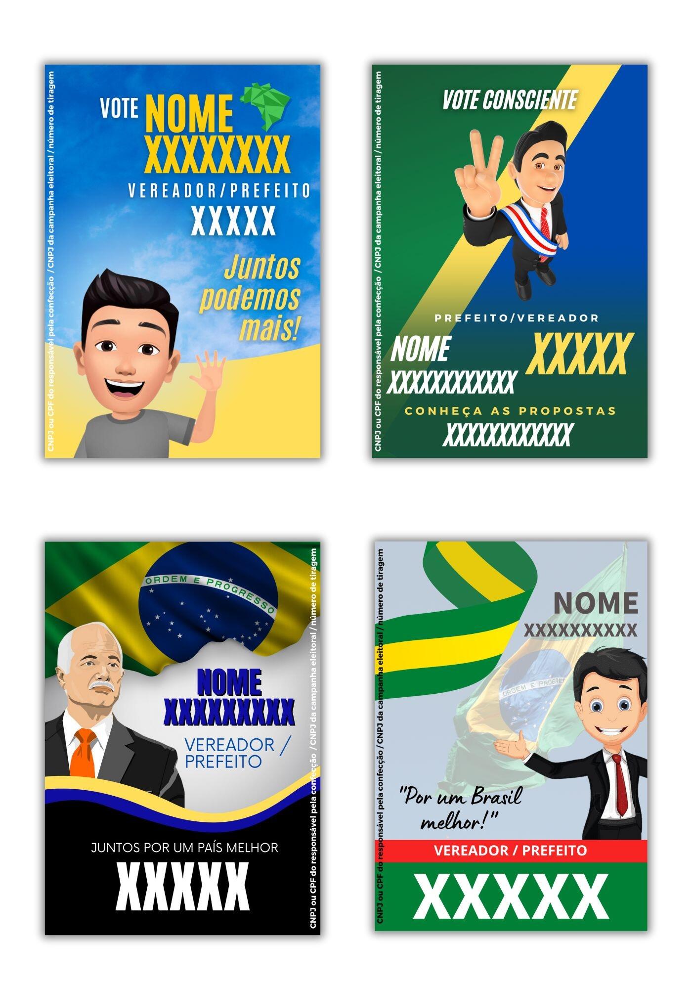 Comprar Santinho Político Eleitoral 15x21cm Papel 135g Brilhante - de R$52,85 a R$2.641,33 ...