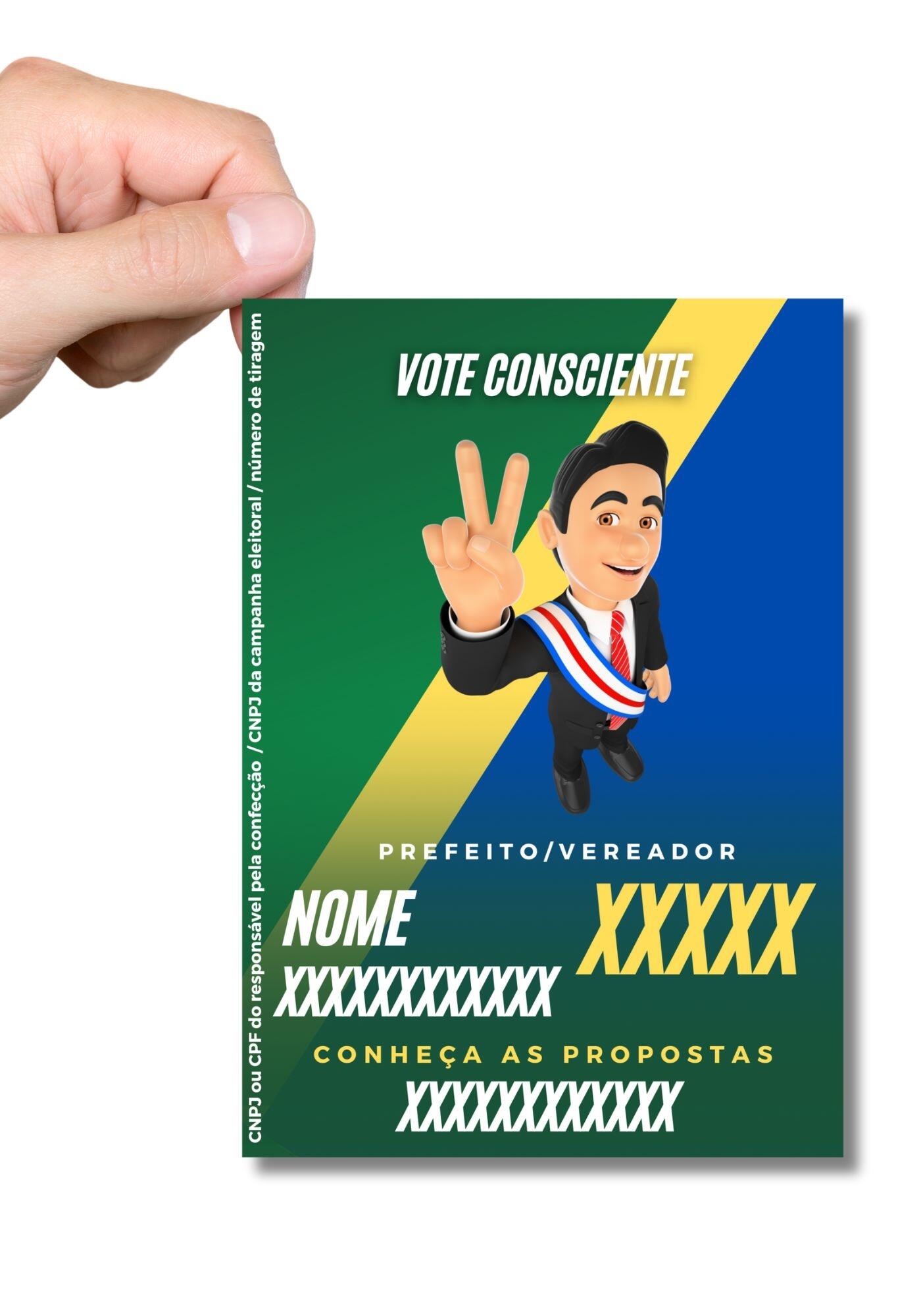 Comprar Santinho Político Eleitoral 15x21cm Papel 135g Brilhante - de R$52,85 a R$2.641,33 ...