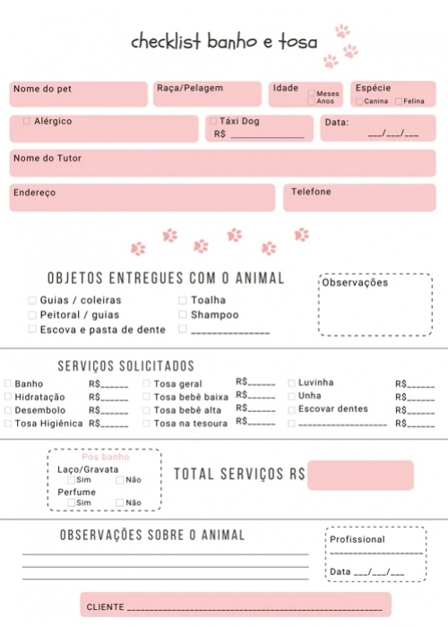 2 Blocos Ficha Anamnese Check List (100 Folhas cada bloco) - a partir ...