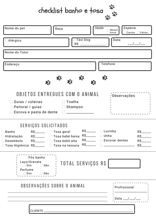6 Blocos Ficha Anamnese Check List (100 Folhas cada bloco) - R$114,73