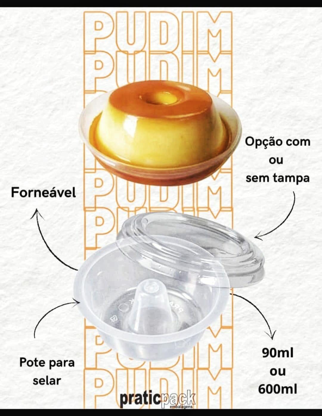 embalagem mini pudim forma descartavel 90ml praticpack - R$55,00