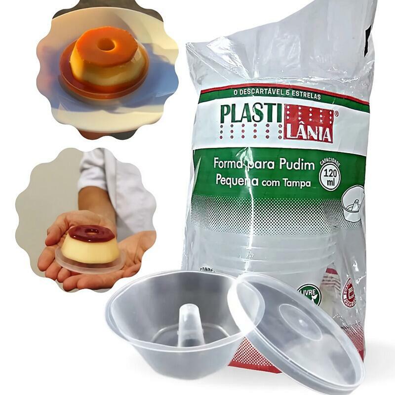 kit embalagem mini pudim forma descartavel 120ml 90ml praticpack - R$164,00
