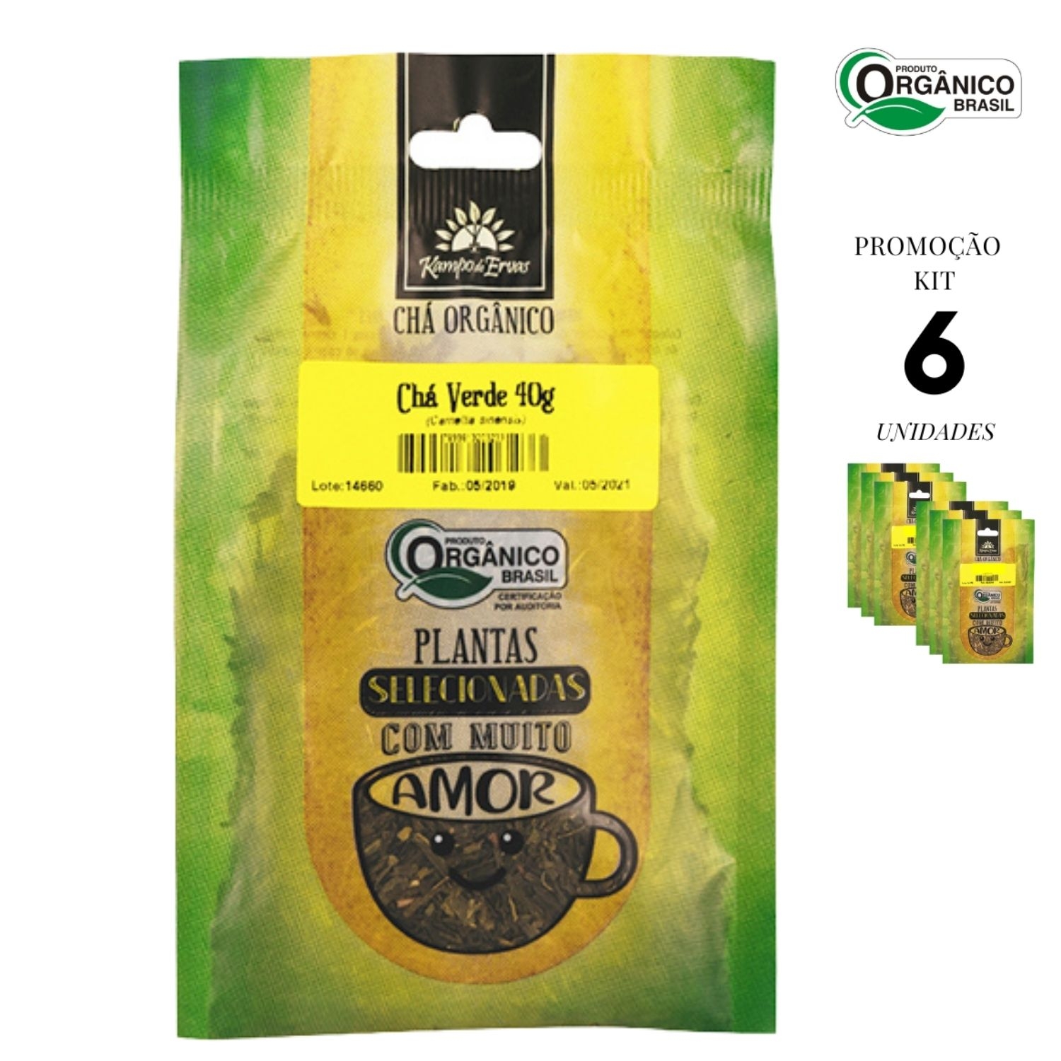 Comprar Kit Chá Verde Orgânico Kampo de Ervas 100% Folhas 6 und 40g ...