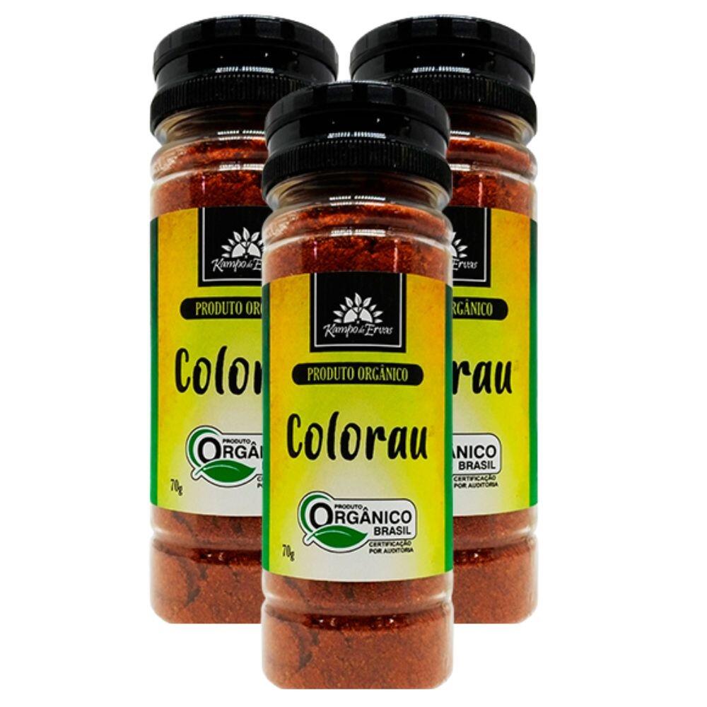 Comprar Kit 3 Colorau Urucum Moído Orgânico Vegano Condimento pó 70g ...