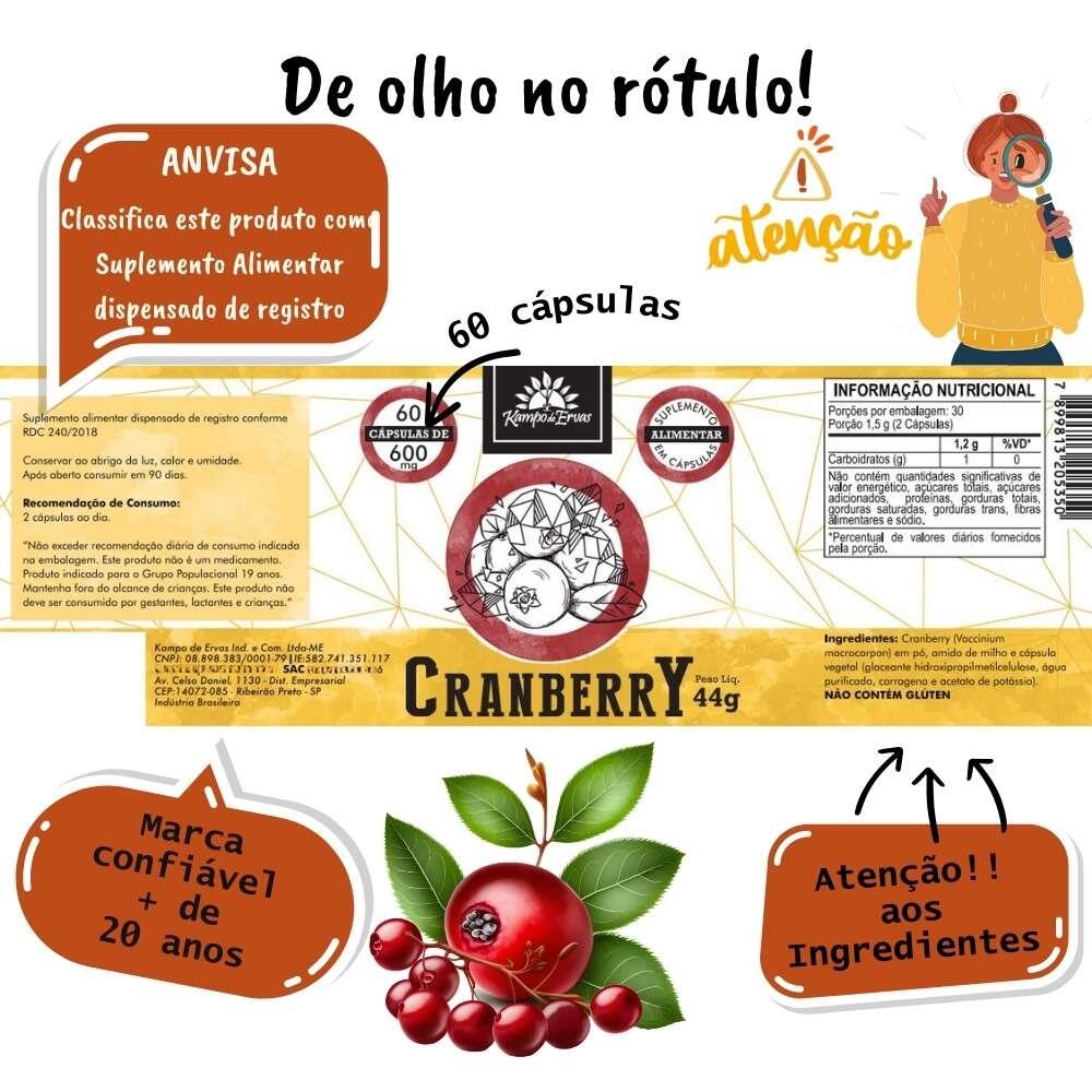 Comprar Kit 3 Cranberry desidratada 600 mg 60 cápsulas por frasco