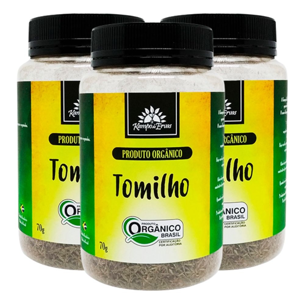 Comprar Kit 3 Tomilho Orgânico Flocos Ervas Tempero Desidratado 70g ...