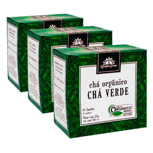 Comprar Kit 3 Chá Verde Orgânico Certificado 10 sachês por caixa Kampo ...