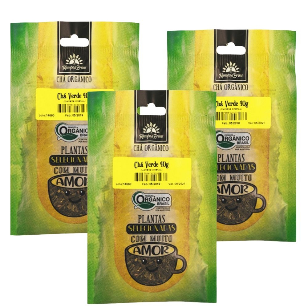 Comprar Kit 3 Chá Verde Orgânico Kampo de Ervas das Folhas 3 und 40g ...