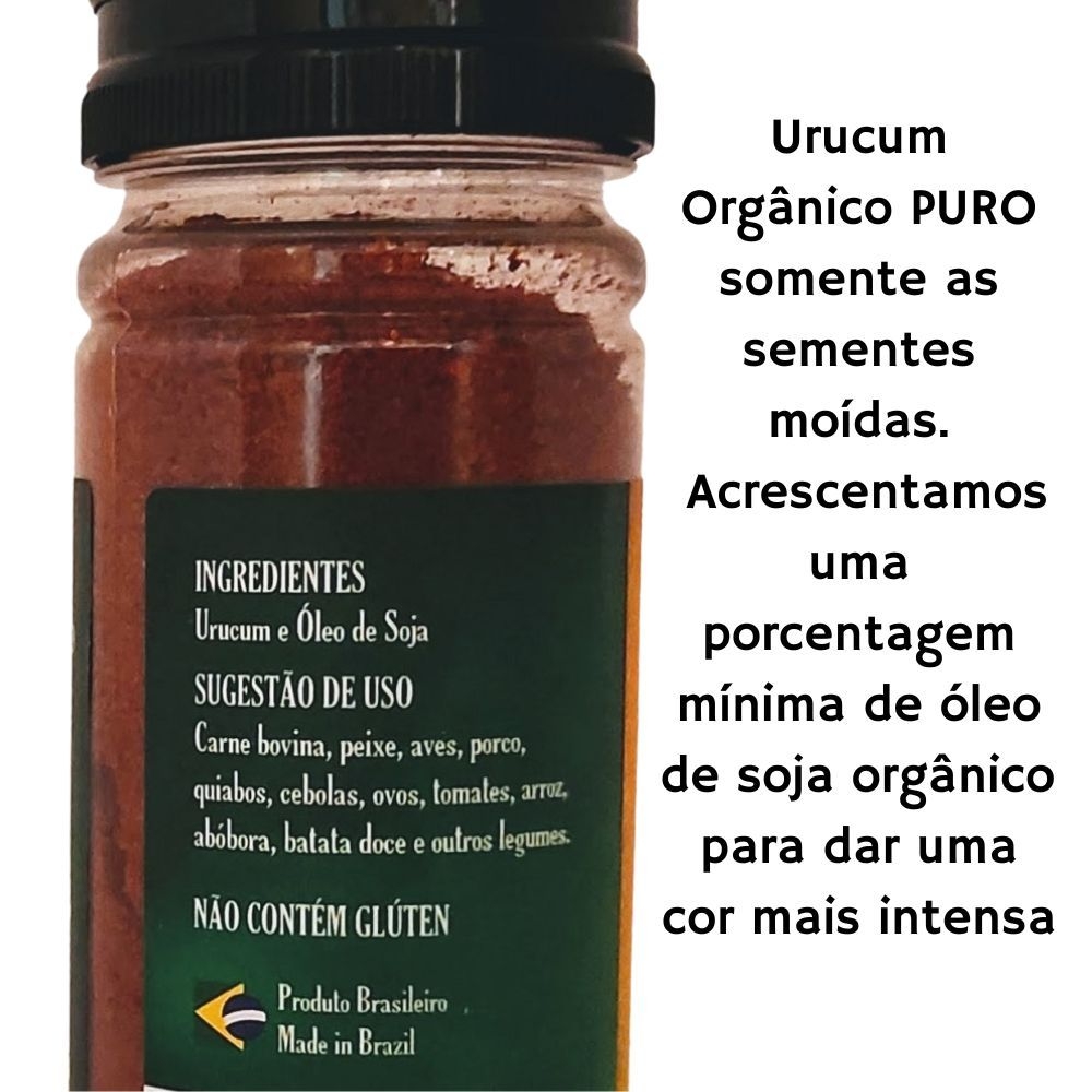 Comprar Kit 6 Colorau Urucum Orgânico pó Colorifício sem amido 70g - A ...
