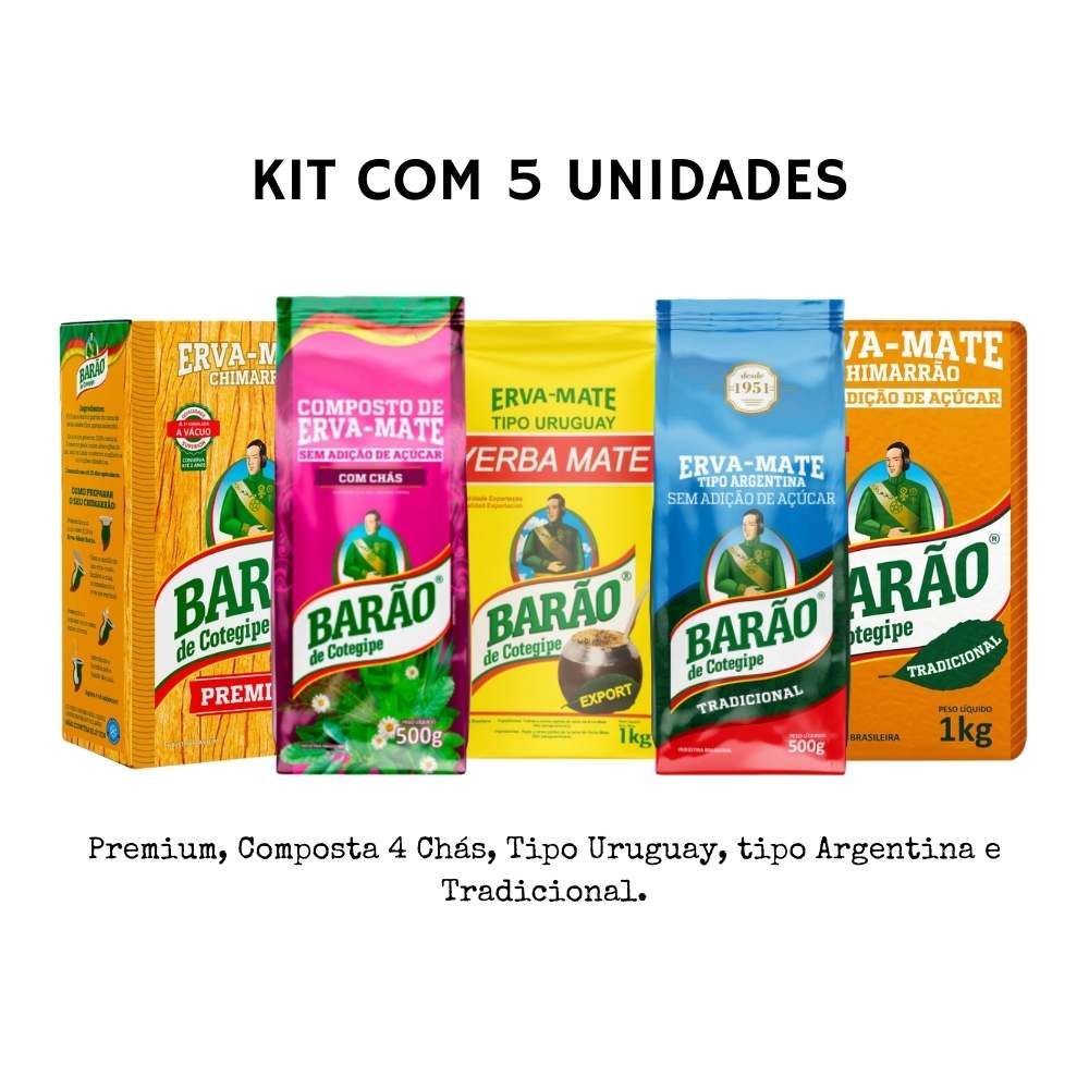 Comprar Kit 5 Erva Mate Premium Argentina Uruguaia Composta 4 chás - A ...