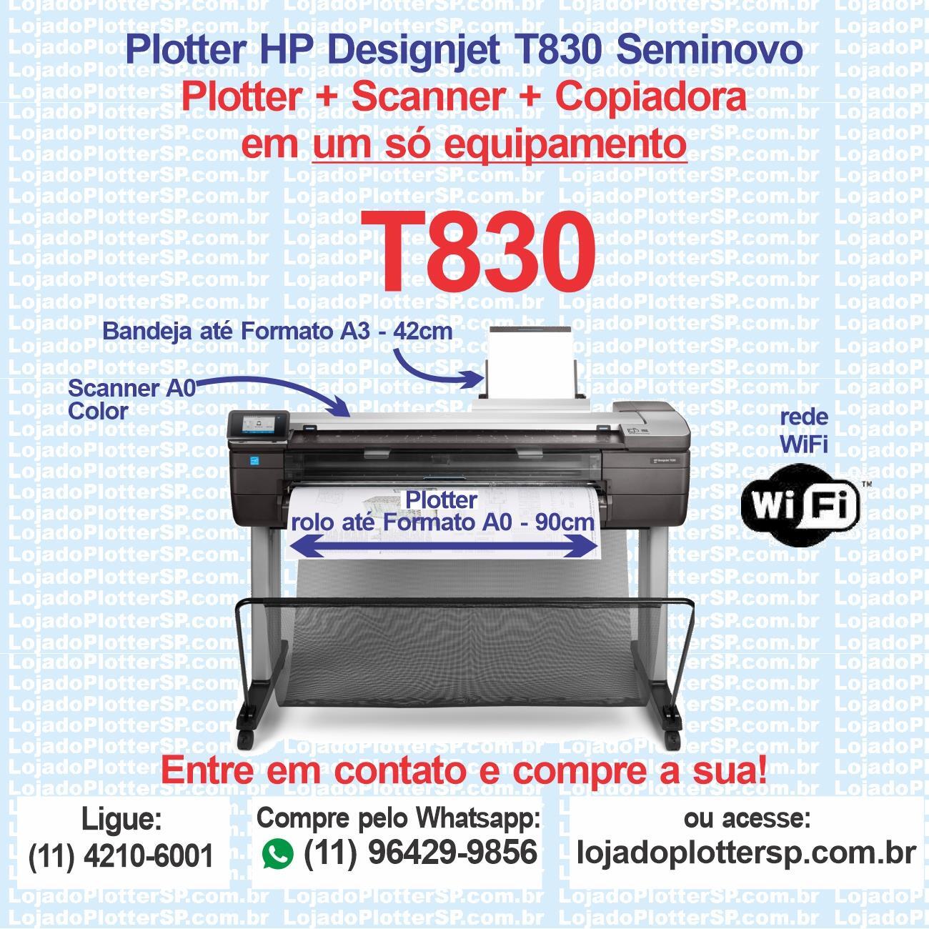 Comprar Scanner Grande Formato Plotter Multifucional HP DesignJet T830 ...