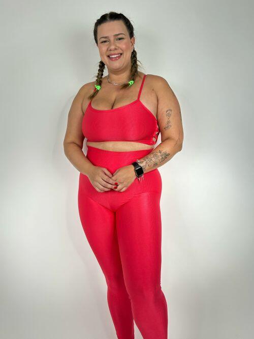 Comprar Conjunto Legging Aveludado Living Coral + Top Brenda Plus Size ...