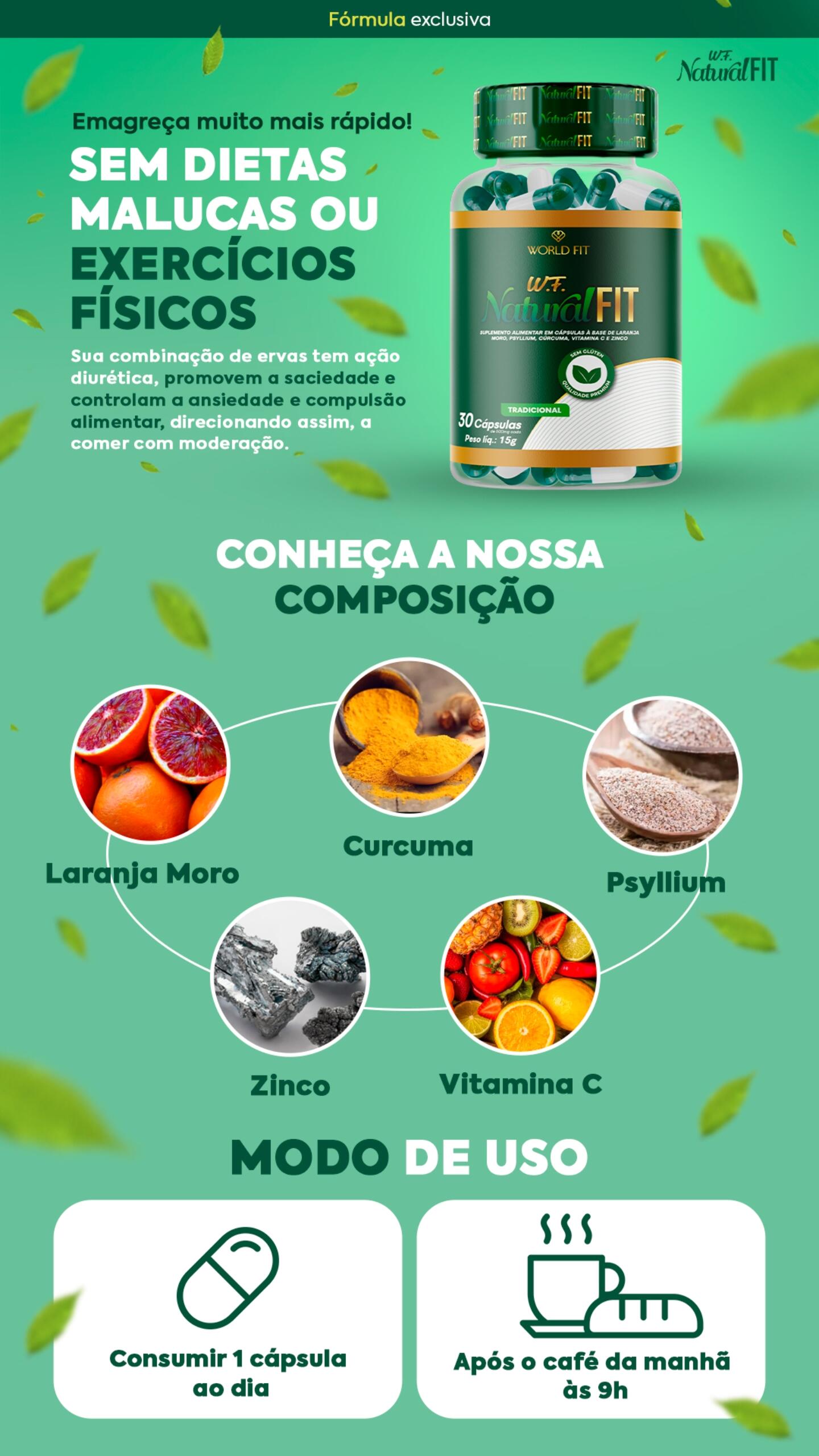 Comprar Natural Fit Tradicional Emagrecedor Natural Redução Medidas ...
