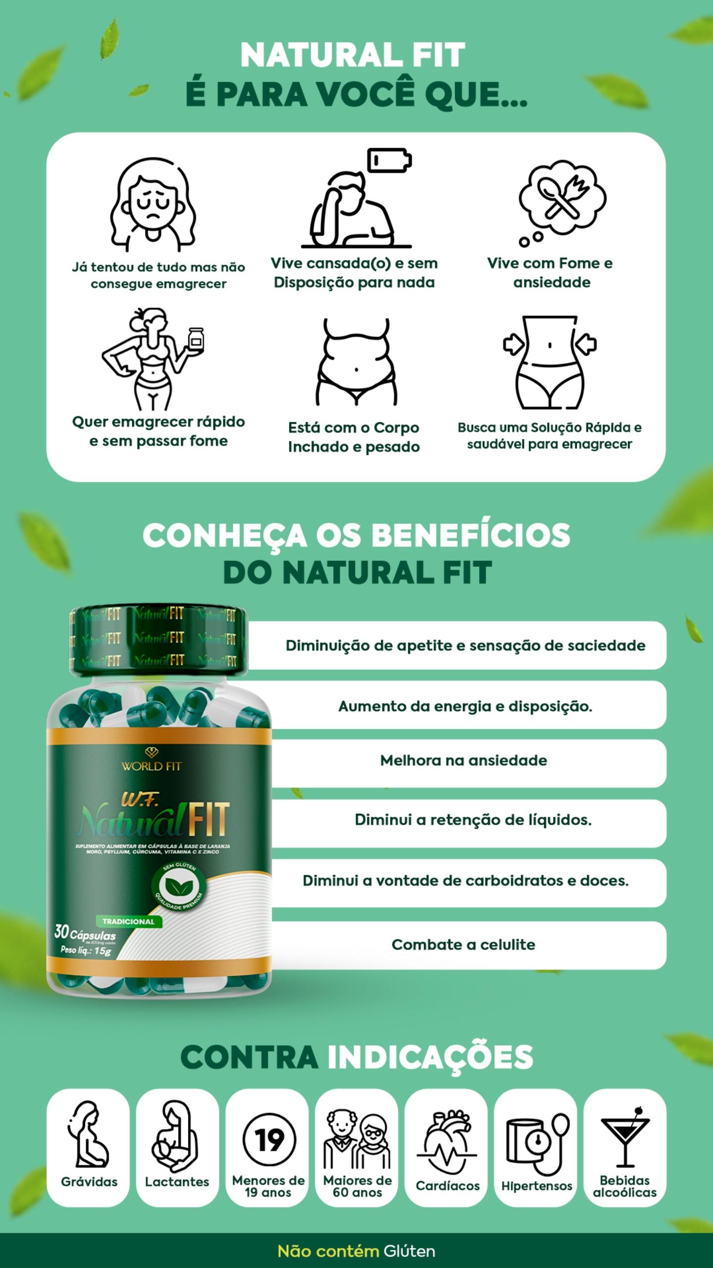 Comprar Natural Fit Tradicional Emagrecedor Natural Redução Medidas ...