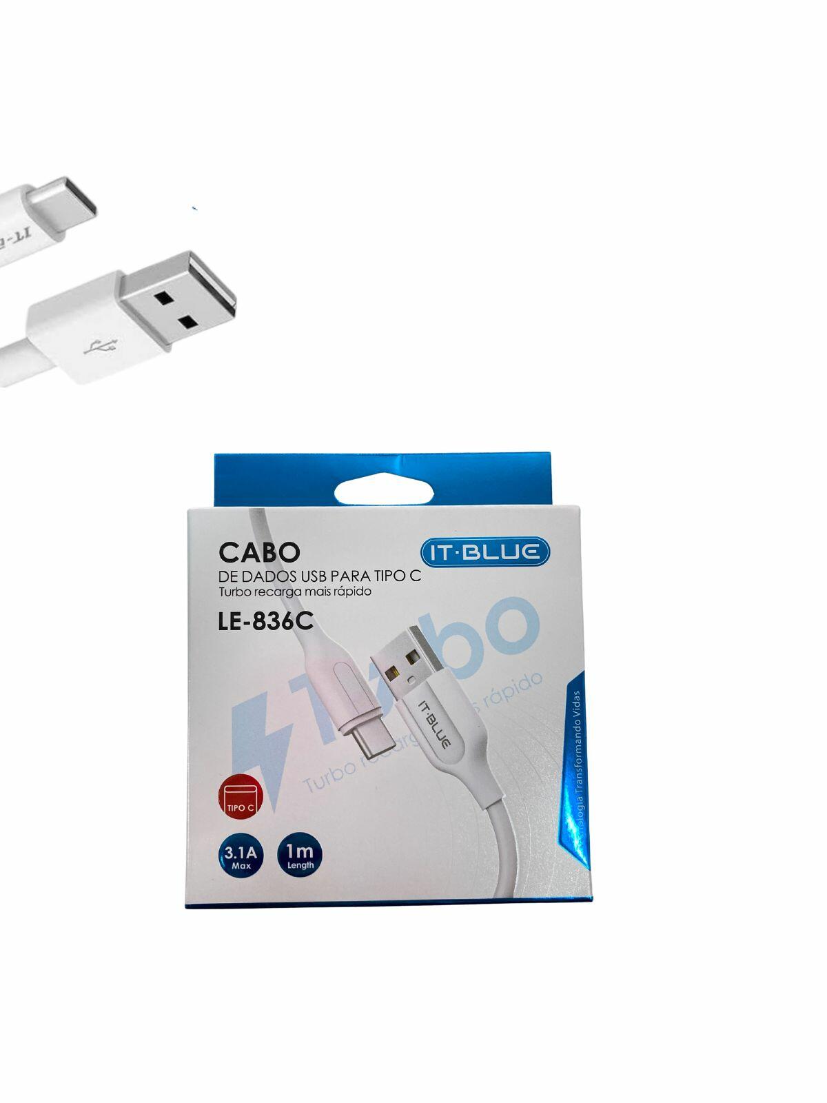 Comprar CABO IT-BLUE LE-836C TIPO C - R$6,90 - LAERCIOIMPORTS