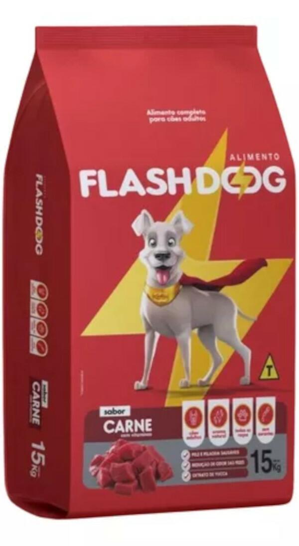 Comprar Ração Flash Dog para Cães Adultos Sabor Carne - 15Kg