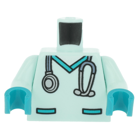 Comprar Lego Corpo / Torso Minifigura Médico Veterinário - Verde Água ...