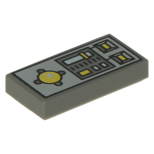 Comprar Lego Tile 1x2 C/ Controles Impressos - Cinza Escuro - PN 3069 / ...